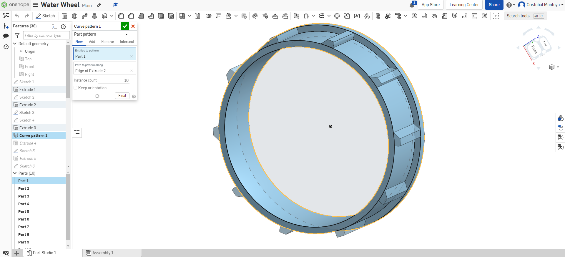 How to Make Water Wheel on Onshape : 15 Steps - Instructables