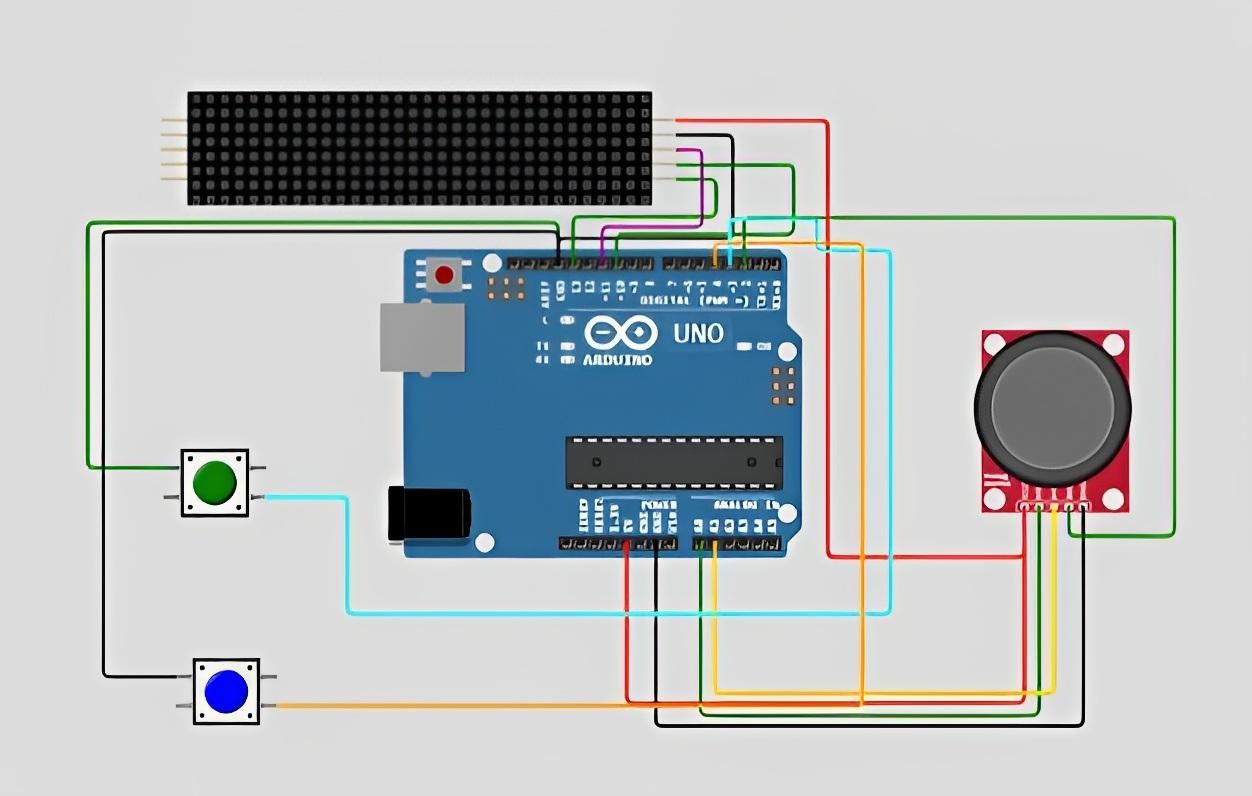 Interactive LED Matrix Controller With Joystick and Buttons : 4 Steps ...