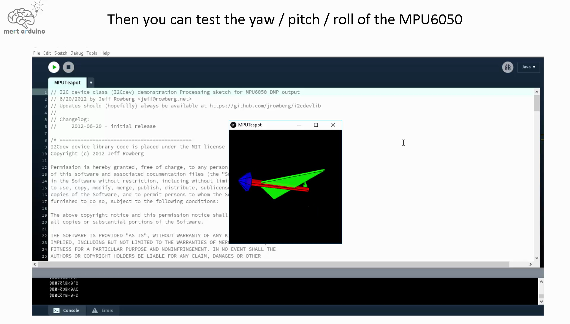 Arduino - MPU6050 GY521 - 6 Axis Accelerometer + Gyro (3D Simulation ...