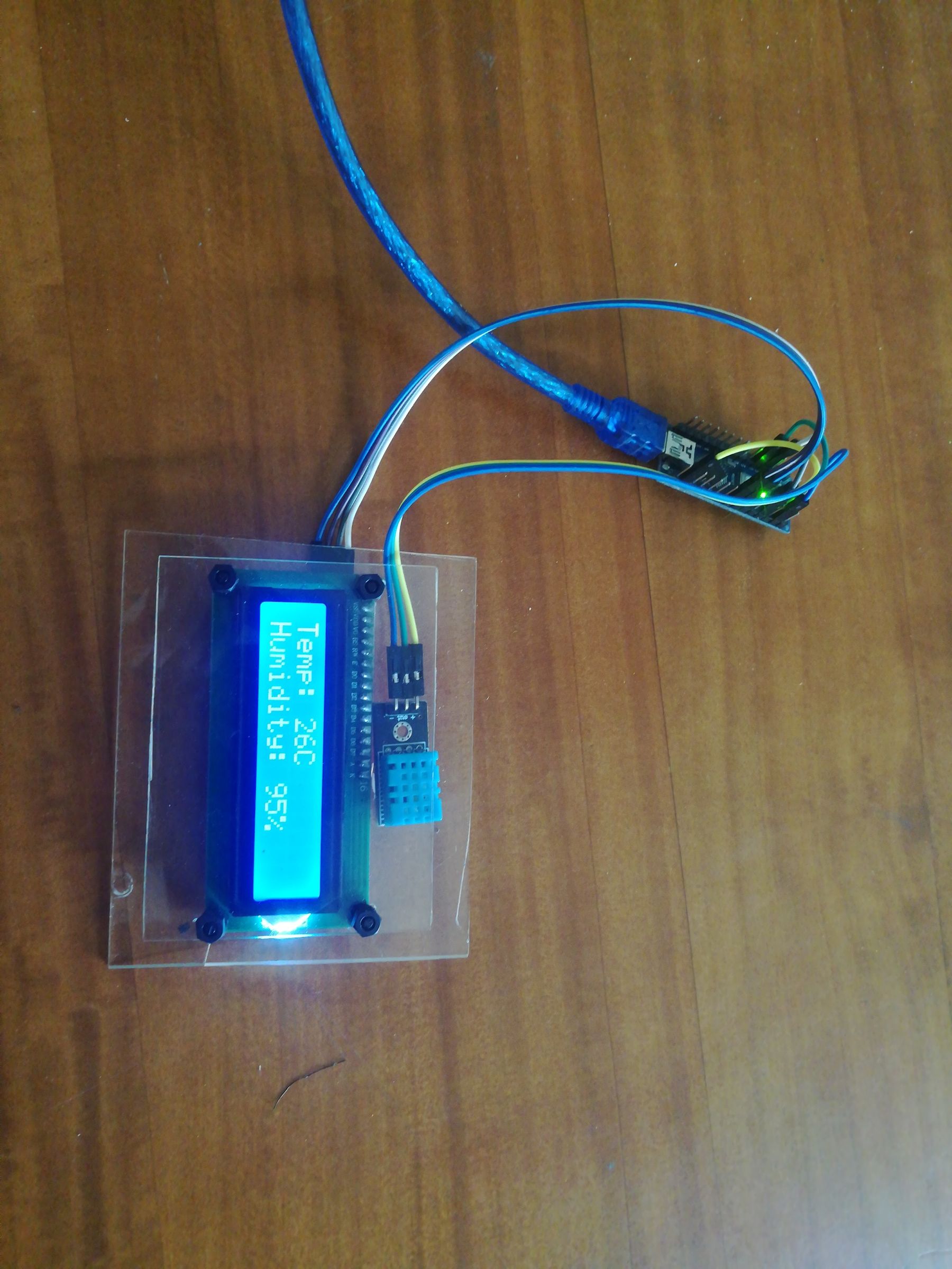 DISPLAY HUMIDITY AND TEMPERATURE ON LCD WITH ARDUINO NANO : 5 Steps ...