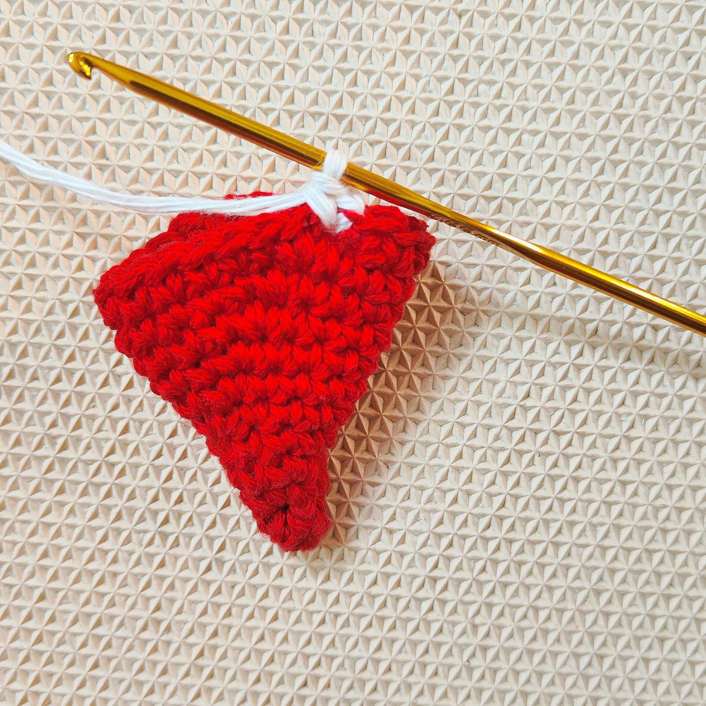 Crochet Mini Santa Hat Ornament With Single Crochets : 16 Steps (with ...