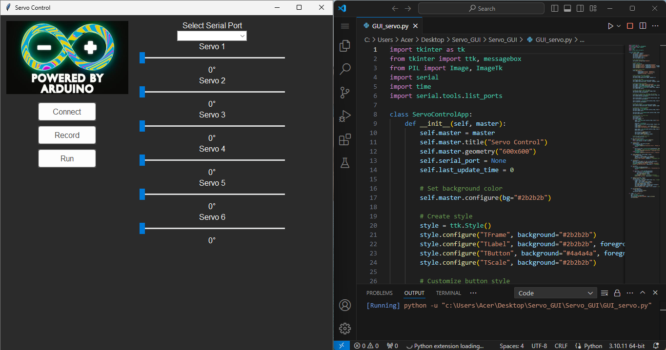 Servo Motor / Robotic Arm GUI : 4 Steps - Instructables