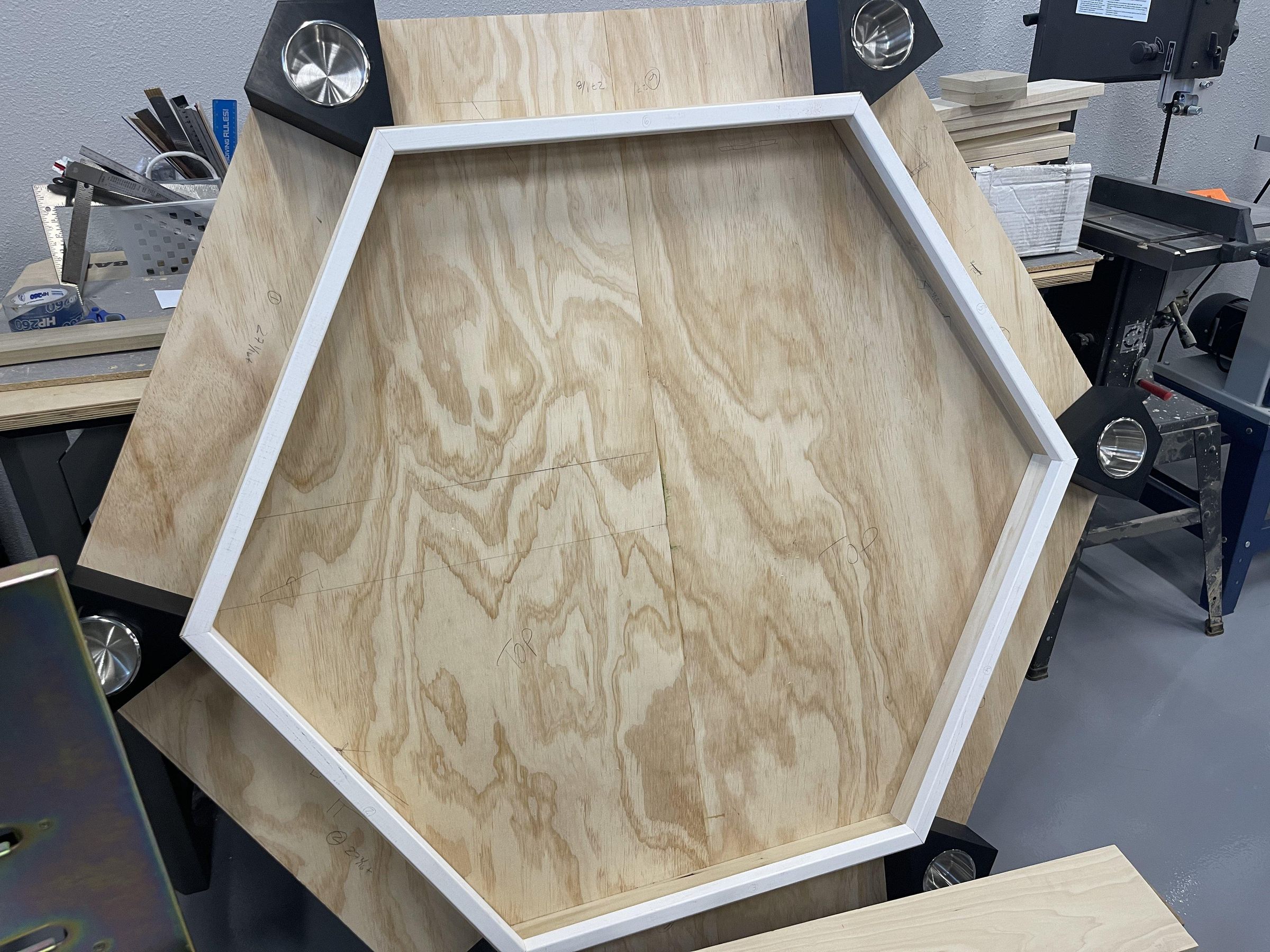 Hexagonal Board Game Table W/ Speakers and Flip-Out Desks : 14 Steps ...