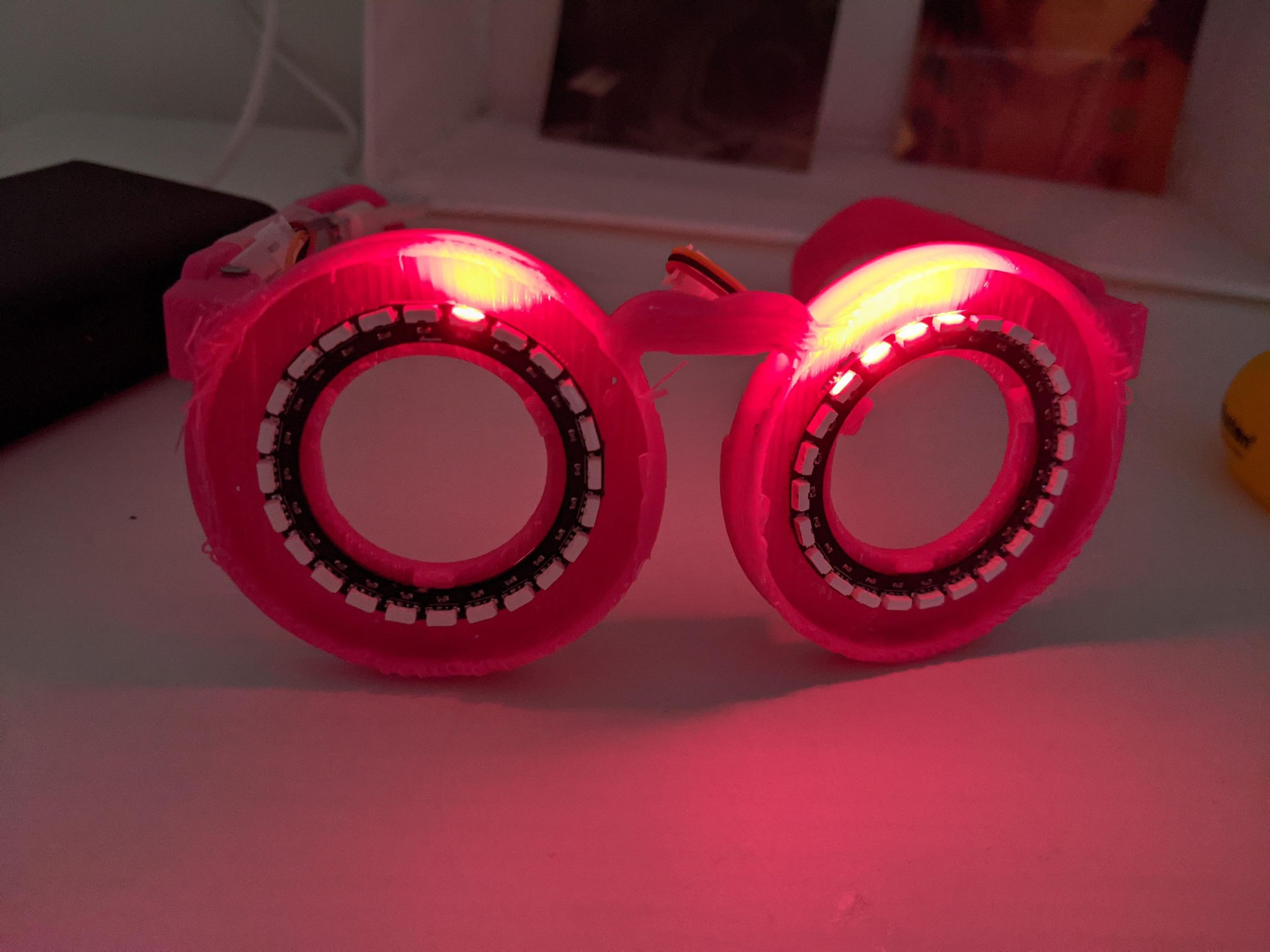 A Pair of LED Glasses With Outwards Facing LED Ring : 7 Steps ...