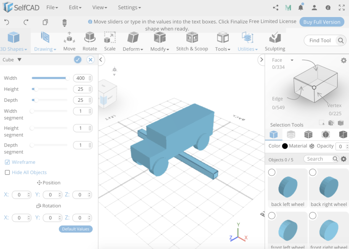 Learn SelfCAD- an Online 3D Modeling Software: Designing a Bus : 15 Steps - Instructables