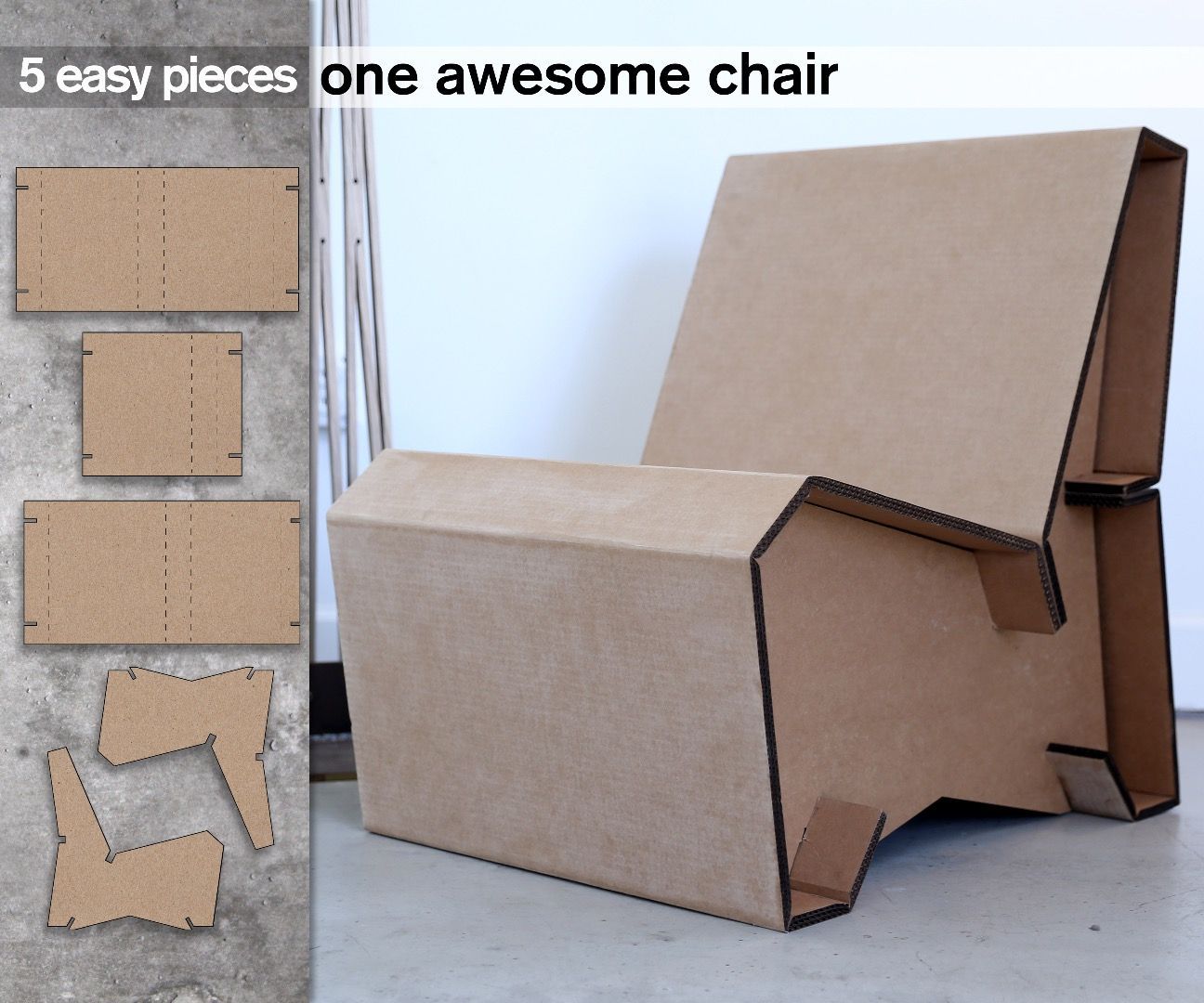 5 Piece Cardboard Lounge Chair : 6 Steps (with Pictures) - Instructables