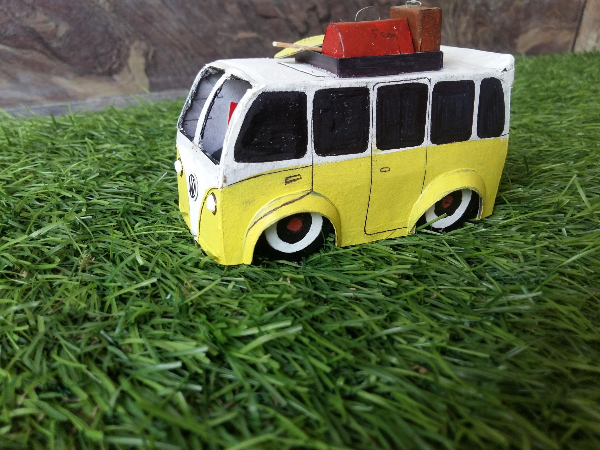 VW Mini Bus Model From Cardboard Box : 7 Steps (with Pictures ...