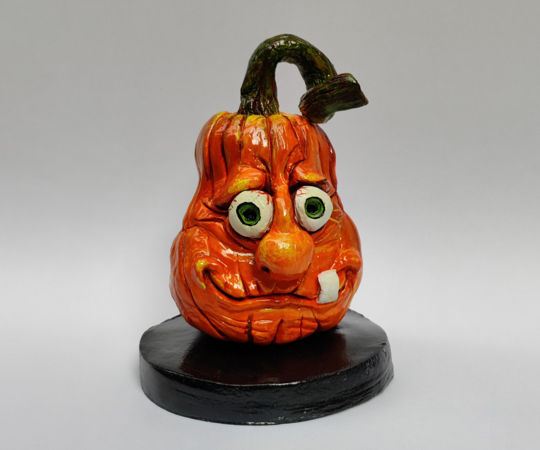 Artistic Pumpkin Face Sculpted From Clay 🎃 : 5 Steps (with Pictures ...