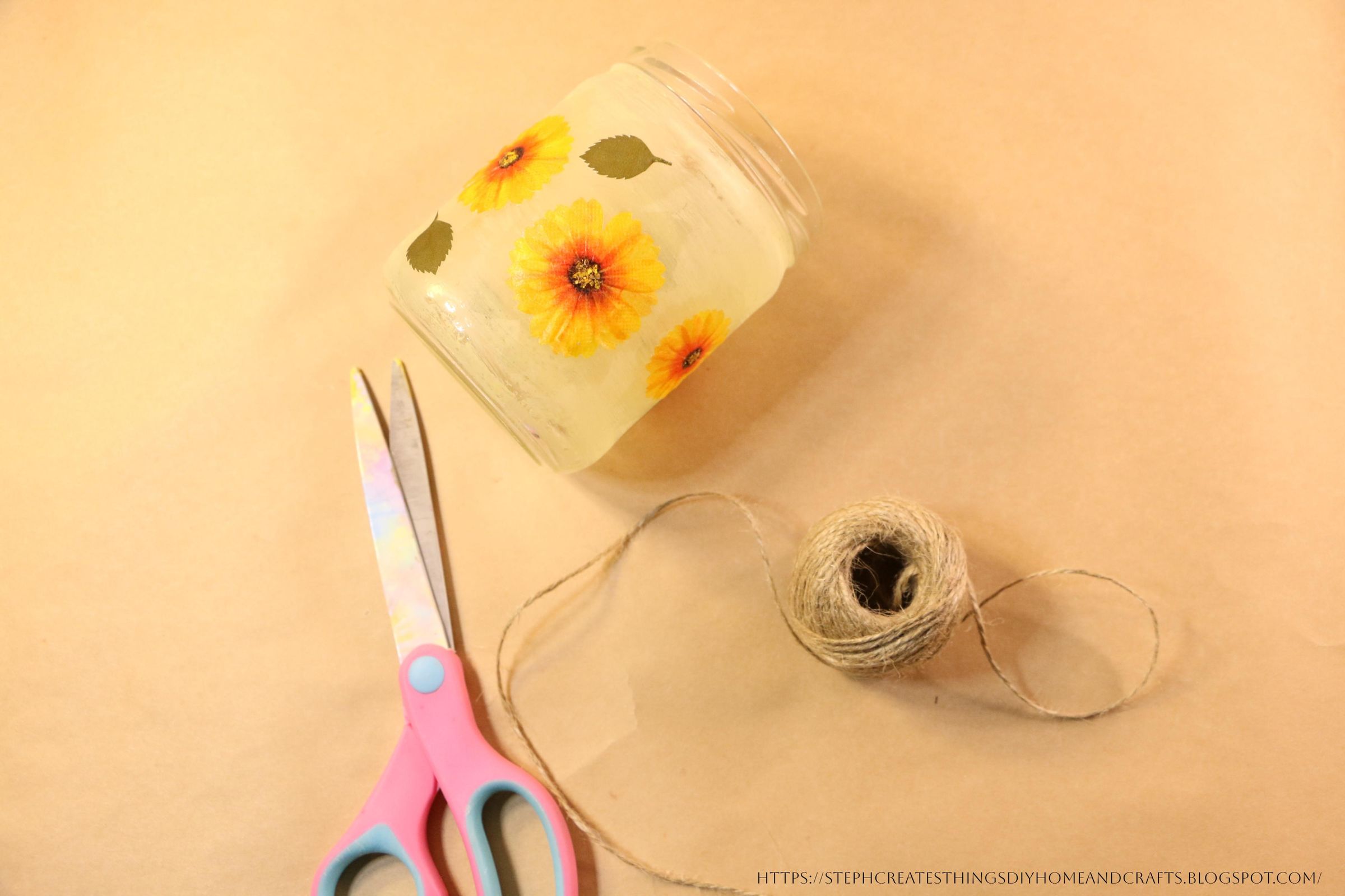 UPCYCLED GLASS JAR DESIGN WITH PAPER FLORAL EMBELLISHMENTS : 4 Steps ...