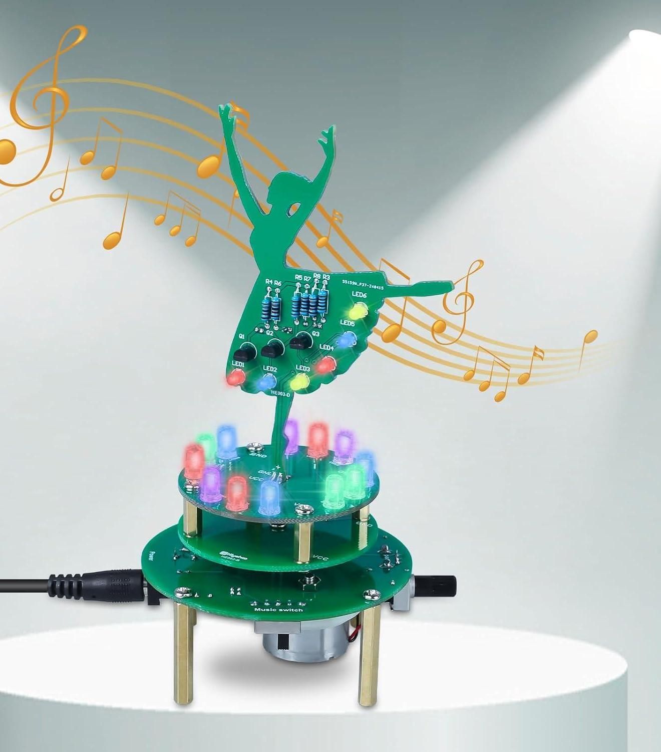 LED Rotating Ballerina Girl Music Box Soldering Project : 32 Steps ...