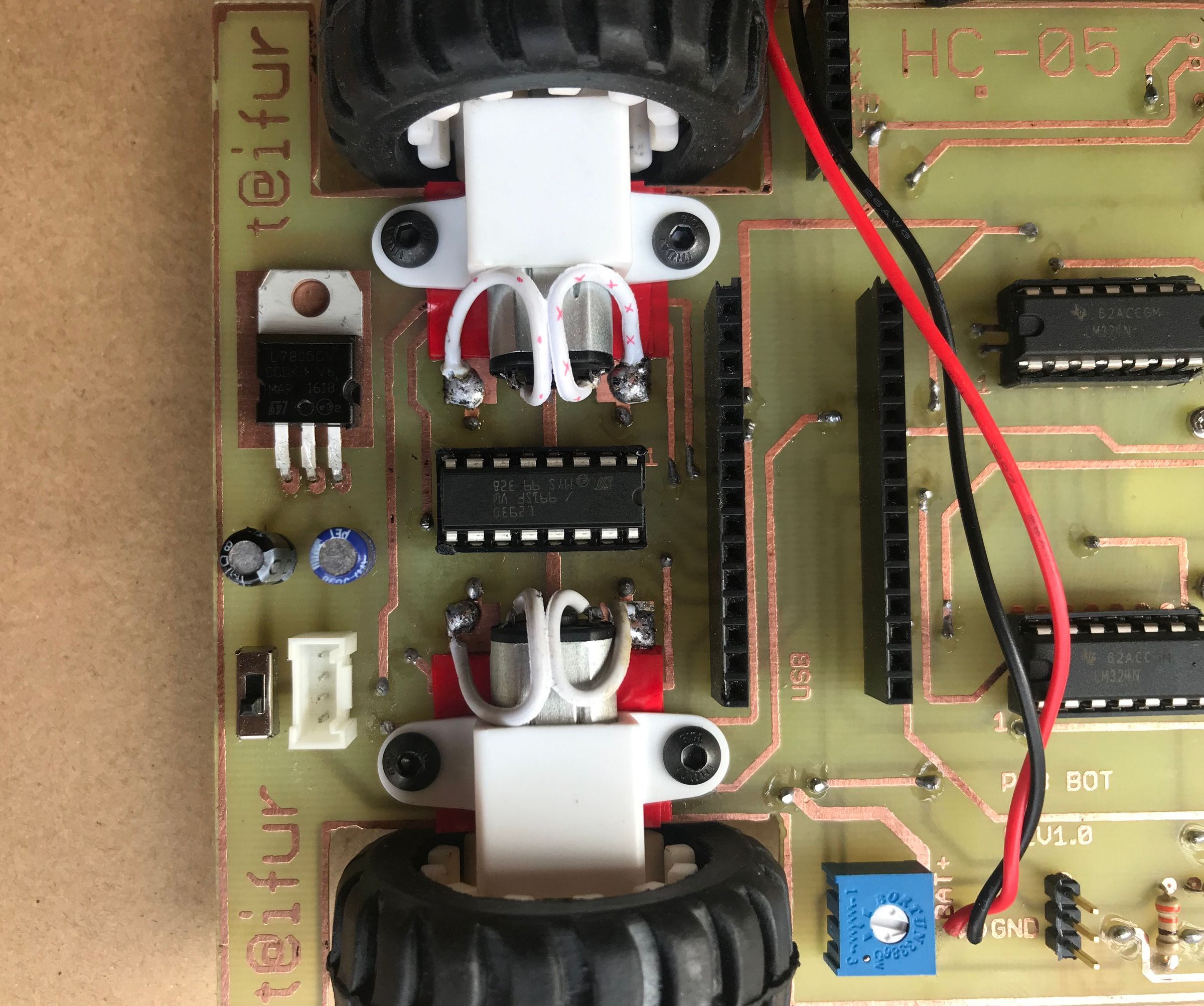 PCB BOT (Line Following, Obstacle Avoiding & Bluetooth Controlled Robot ...