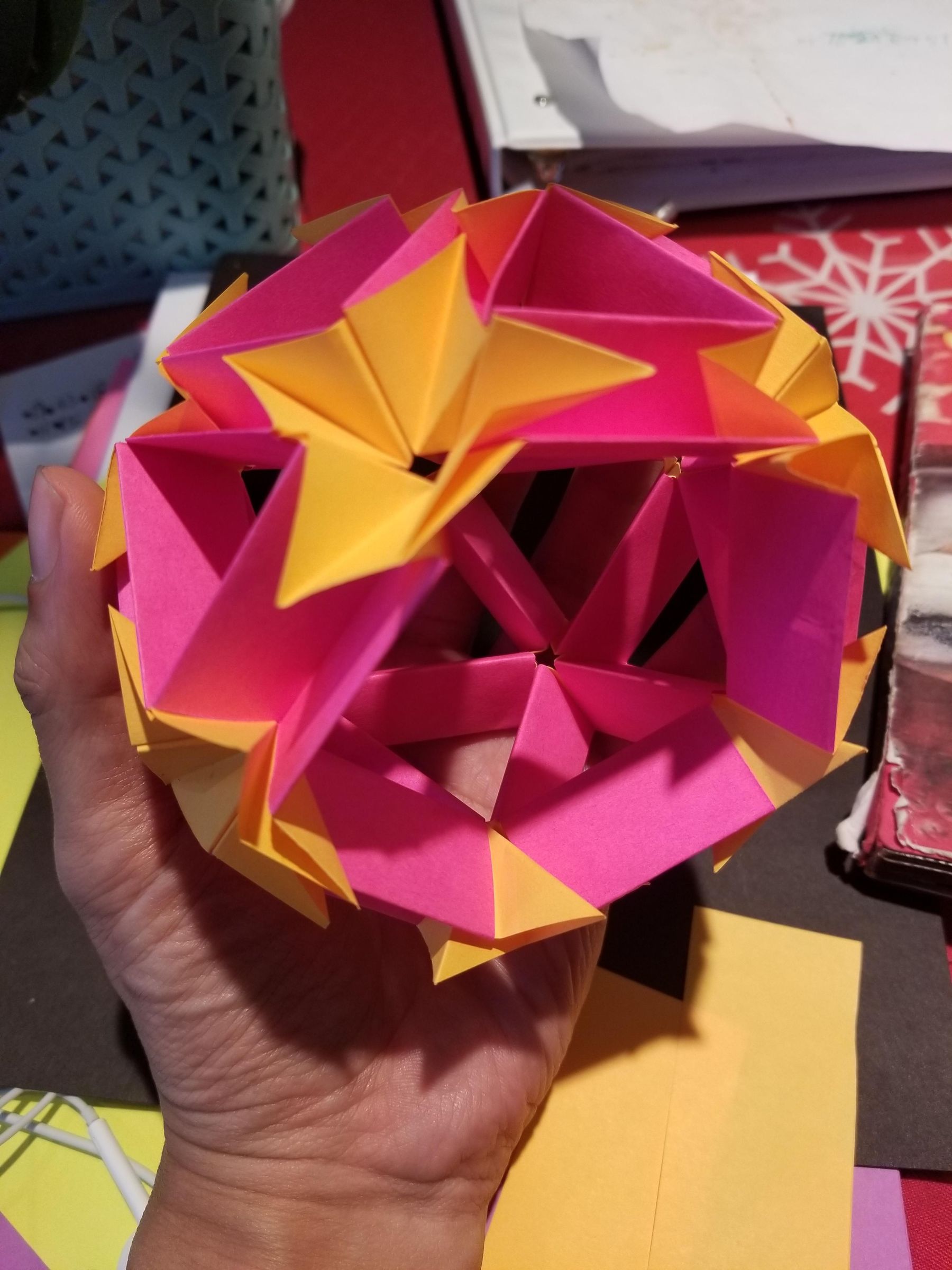 Flower Origami Ball With Sticky Notes : 6 Steps (with Pictures ...