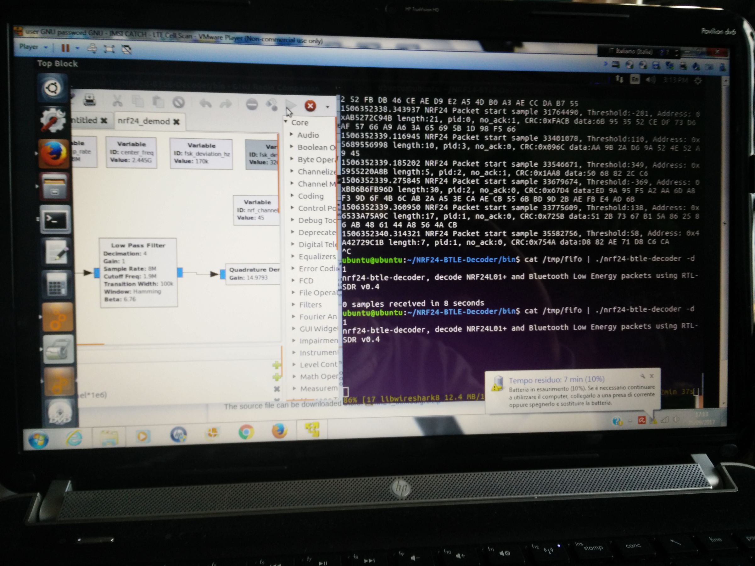 SMART INSTALL NRF24-BTLE-Decoder ON WINDOWS WORKSTATION AND VMWARE WITH HackRF : 3 Steps ...