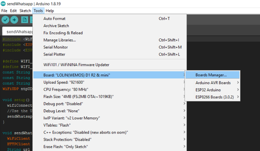 How To Send And Receive Whatsapp Messages From Esp8266 Arduino Ide 11 Steps Instructables