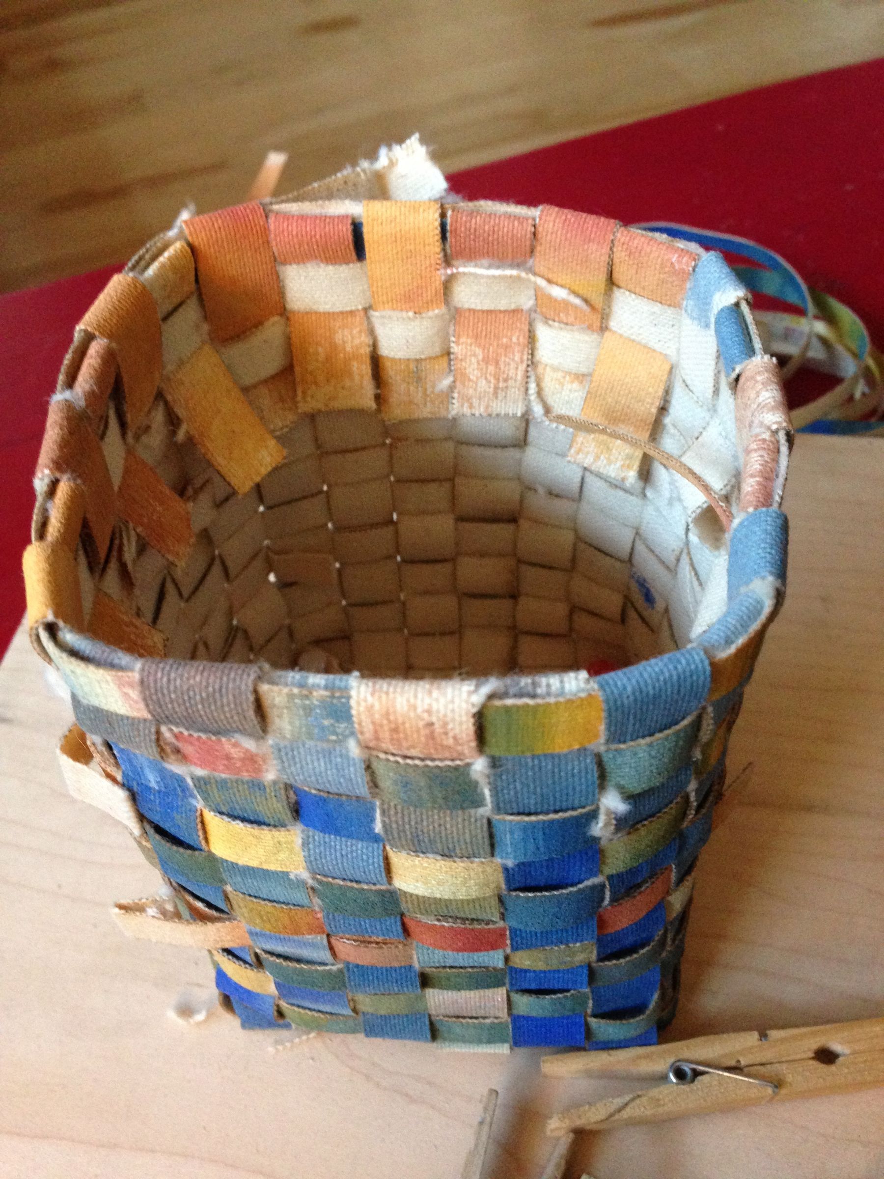 Painted Canvas Strip Basket : 9 Steps (with Pictures) - Instructables