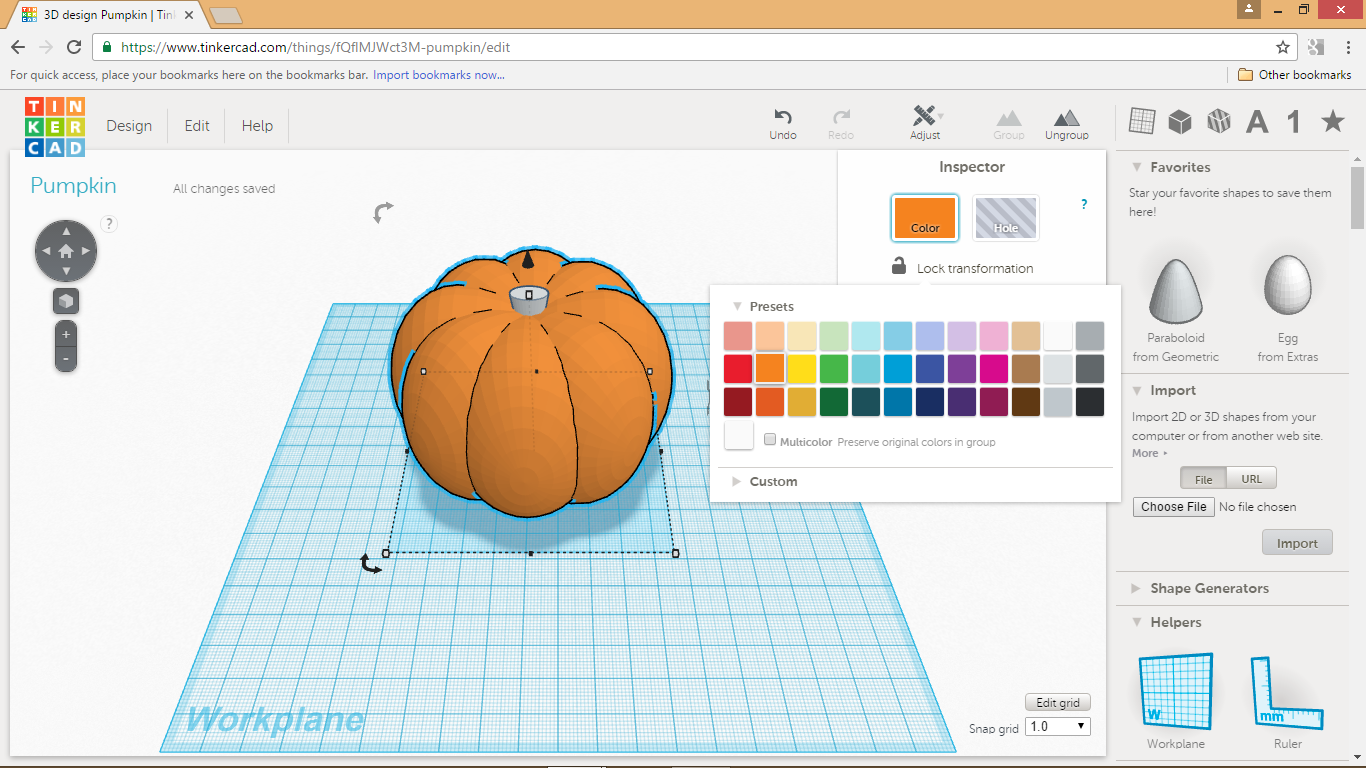 Design a Pumpkin in Tinkercad : 7 Steps (with Pictures) - Instructables