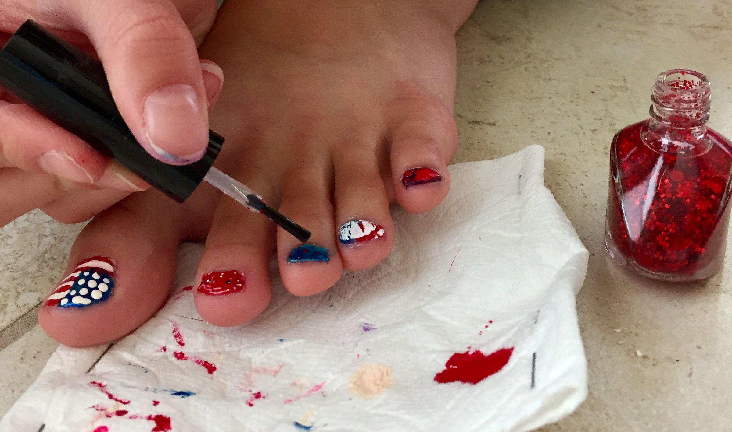 Toenail Art for Independence Day. Beginner Nail Art : 11 Steps (with ...