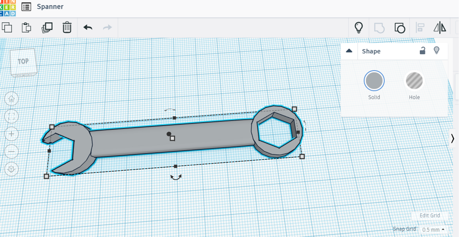 Tinker CAD Beginner 's 1st Project - Spanner : 3 Steps - Instructables