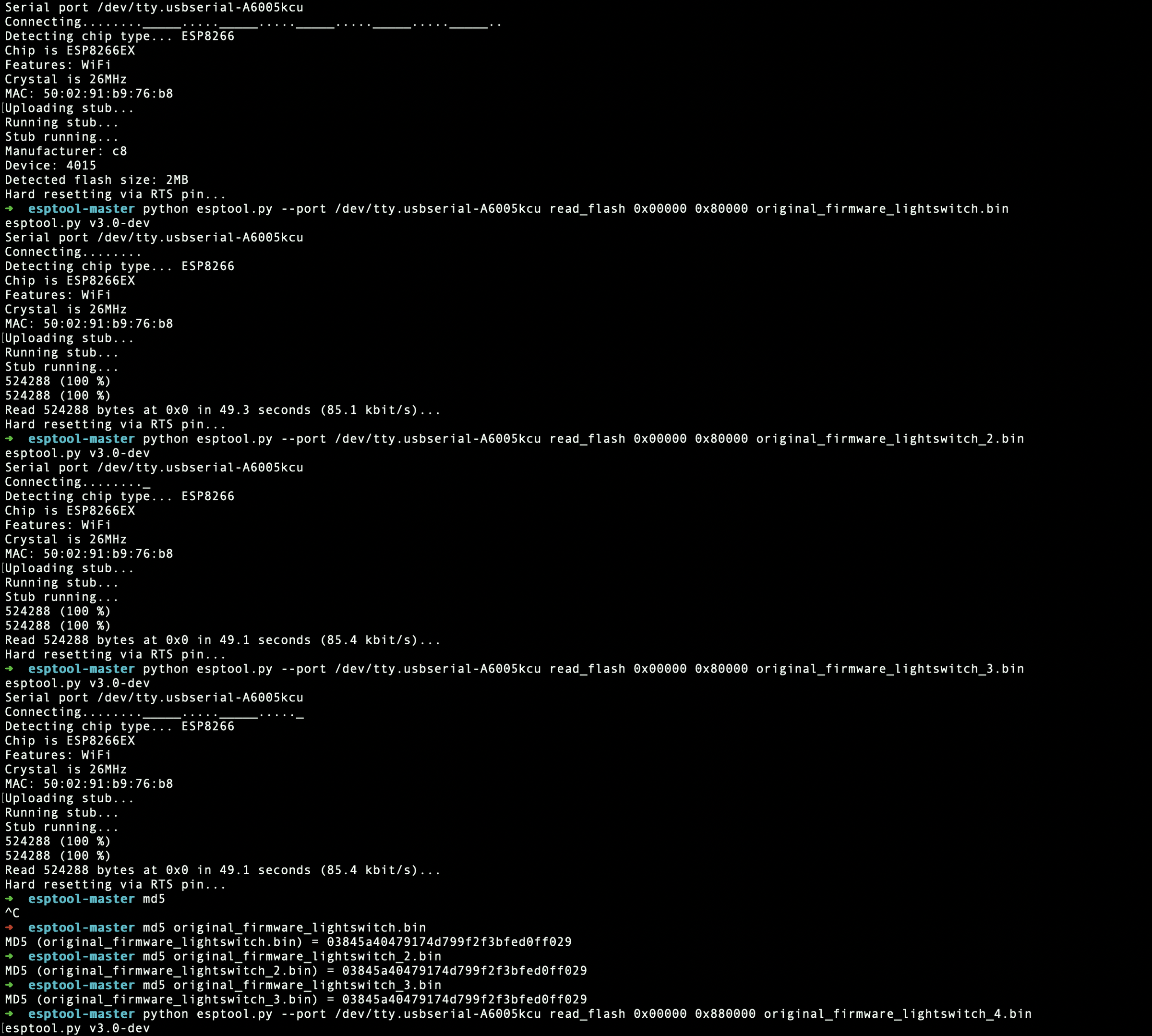 How to Backup Original Firmware of Esp8266EX or Esp-01 : 4 Steps ...
