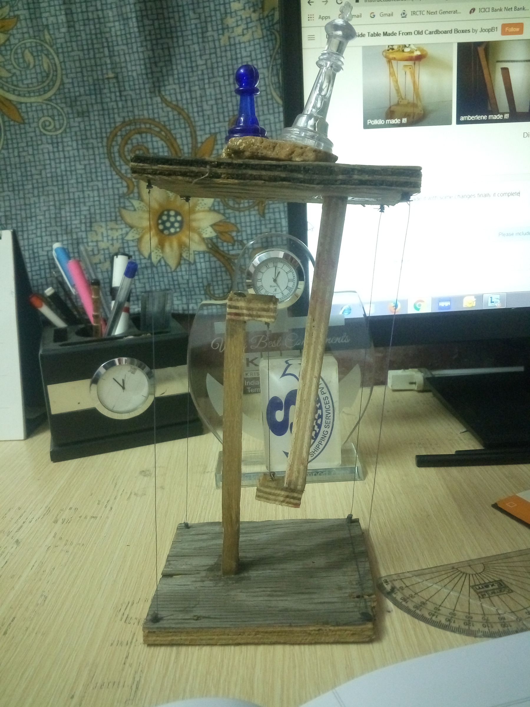 Levitating Side Table Made From Old Cardboard Boxes : 7 Steps (with ...