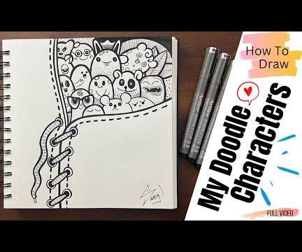 How to Draw Custom Doodle Cartoon Characters Tutorial for Beginners ...