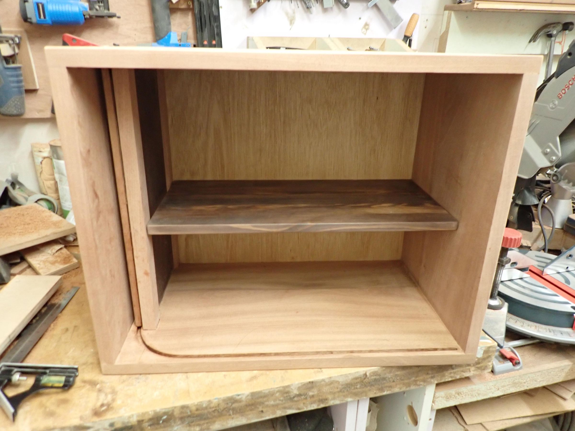 Scaffolding Ladder Bookshelf With Tambour Door Cupboard Designed in ...