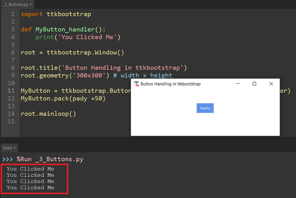 How to Create a Button and Handle Button Click Events in Tkinter ...