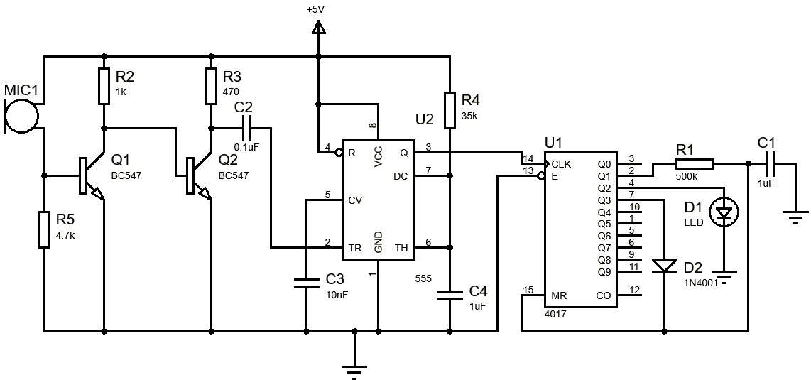 Clap Switch Using Op-amp and 555 Timer Ic : 6 Steps - Instructables