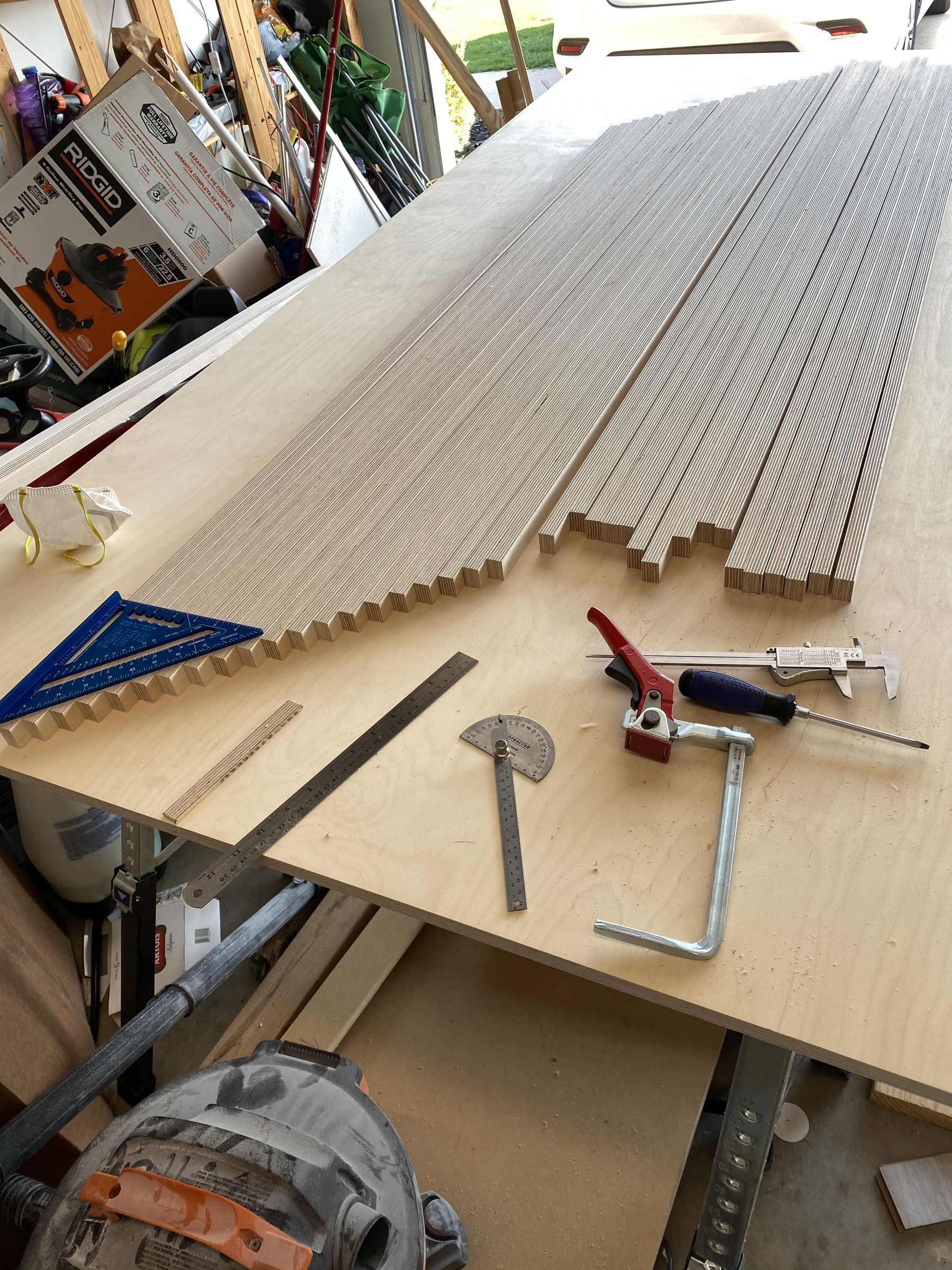 Chevron Pattern Plywood Corner Desk (motorized) : 10 Steps (with ...