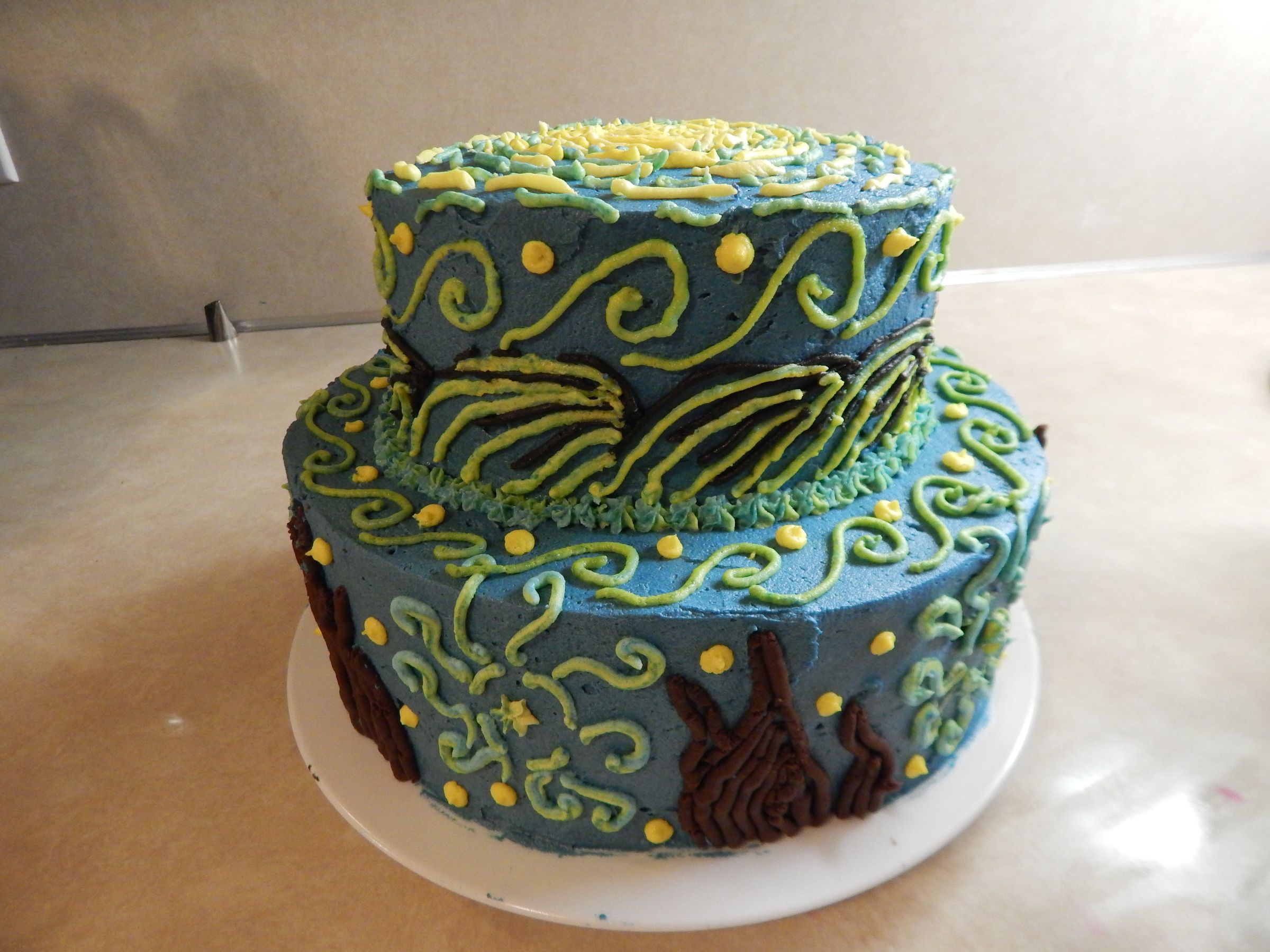 Chocolate-Filled Starry Night Layer Cake : 13 Steps (with Pictures ...