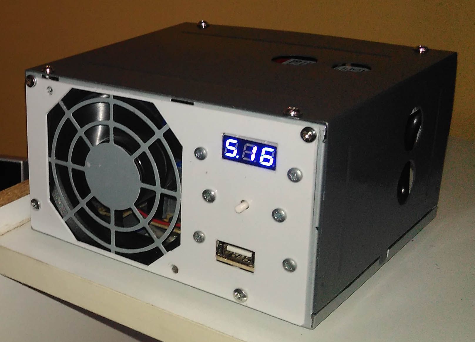 A Raspberry Pi PC-PSU Desktop Computer With Hard Disk, Fan, PSU and On ...