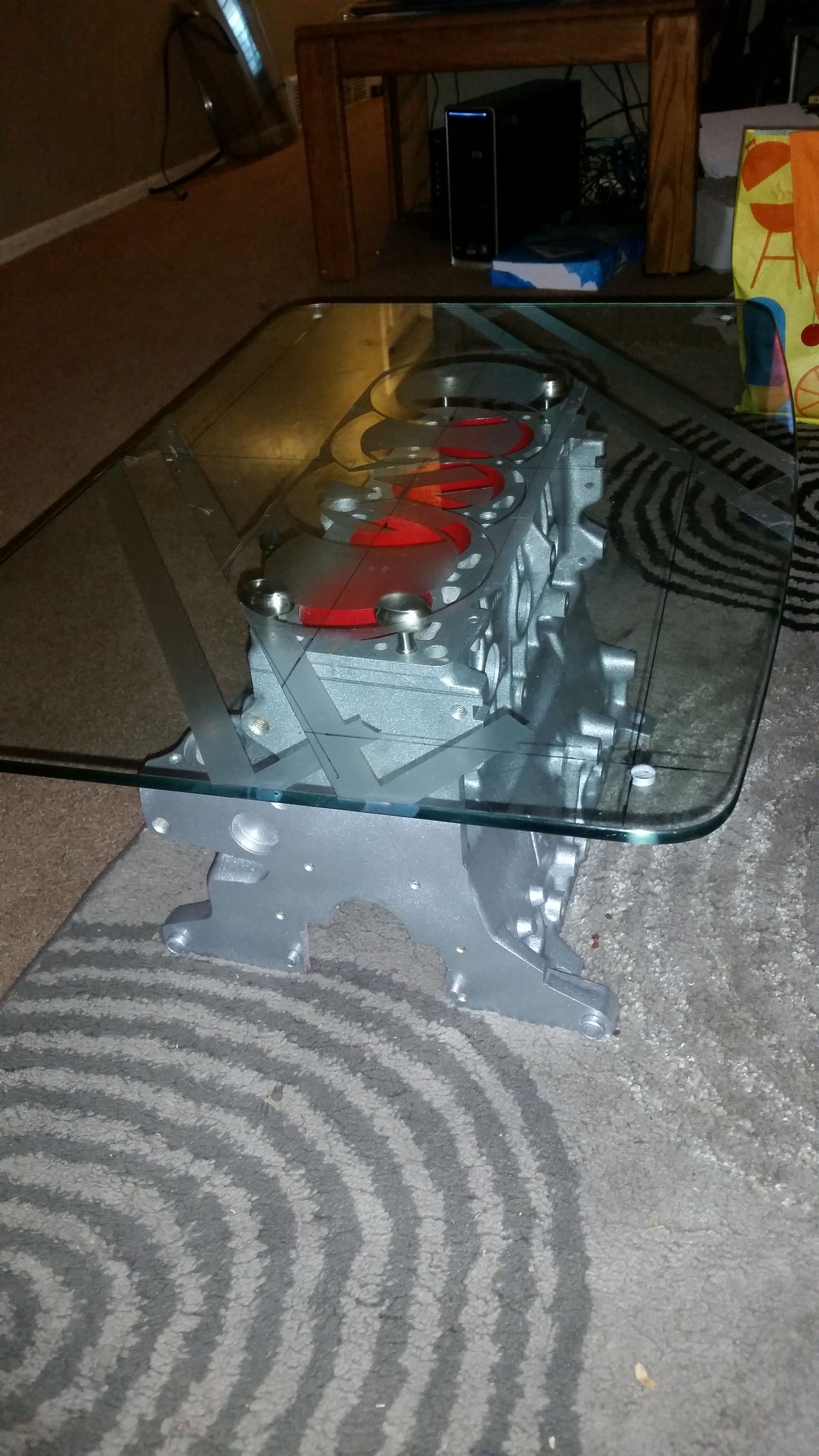 VW Engine Table With Lights and Etched Glass : 6 Steps - Instructables