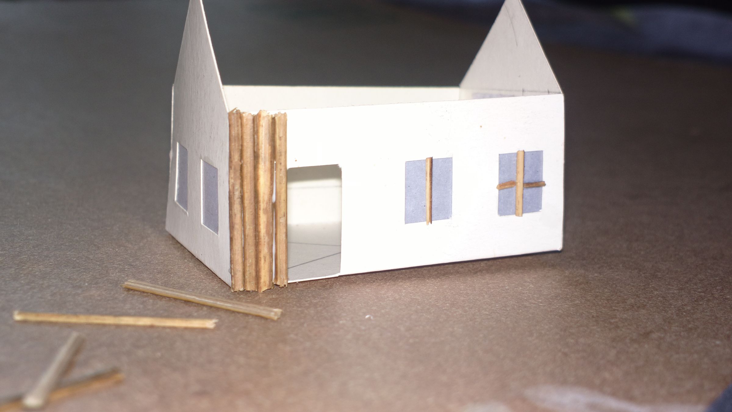 Miniature Cabin With Coconut Midrib and Card Board : 8 Steps ...