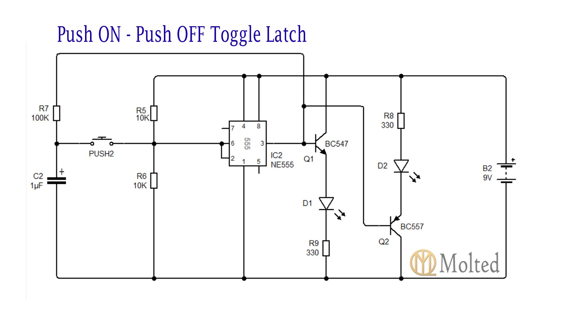 Three Push ON – Push OFF Latching Circuits : 3 Steps - Instructables