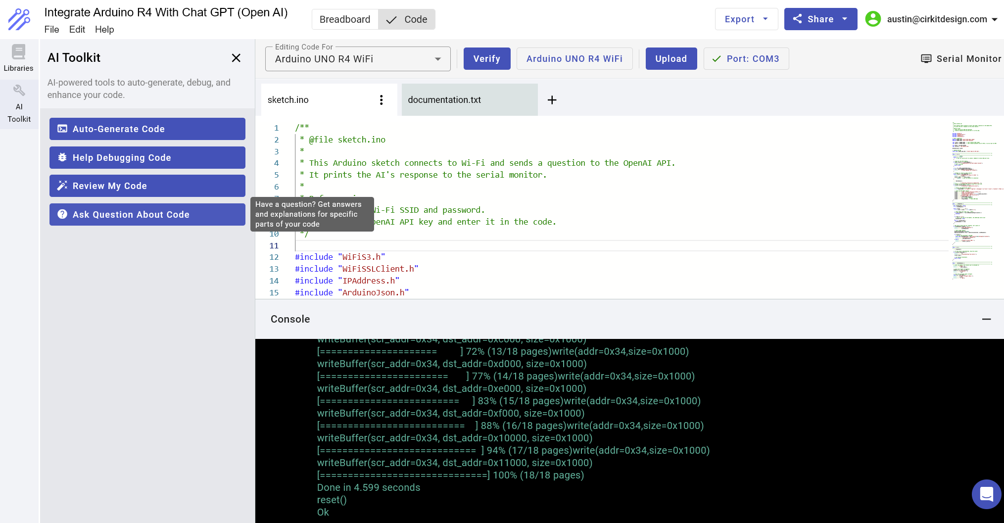 How to Connect an Arduino UNO WiFi R4 to OpenAI API : 6 Steps ...