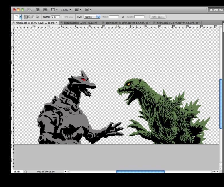 Laser Cut Godzilla Vs MechaGodzilla Stencil - Instructables