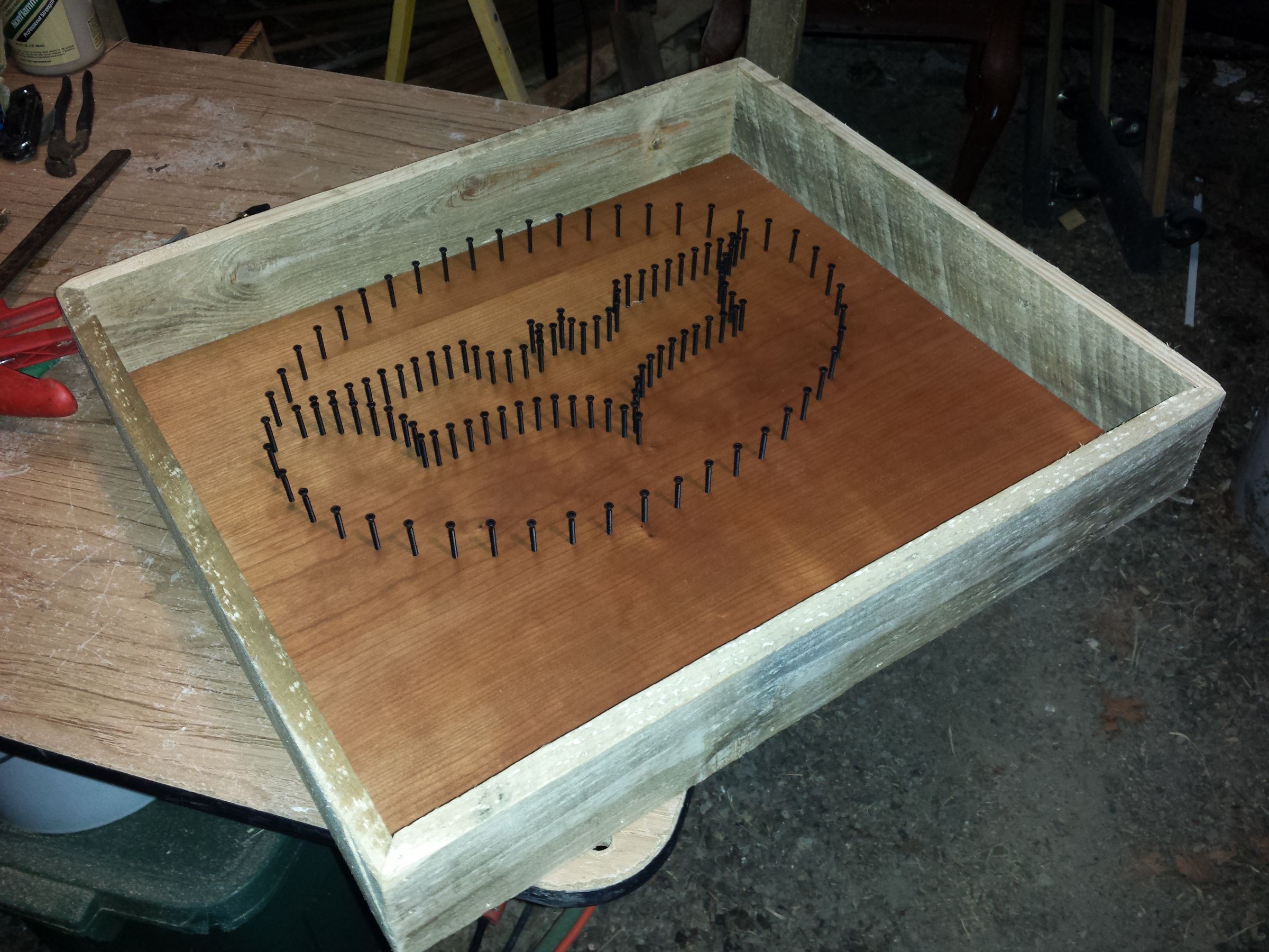 String Art in Shadow Box (Batarang) - Instructables