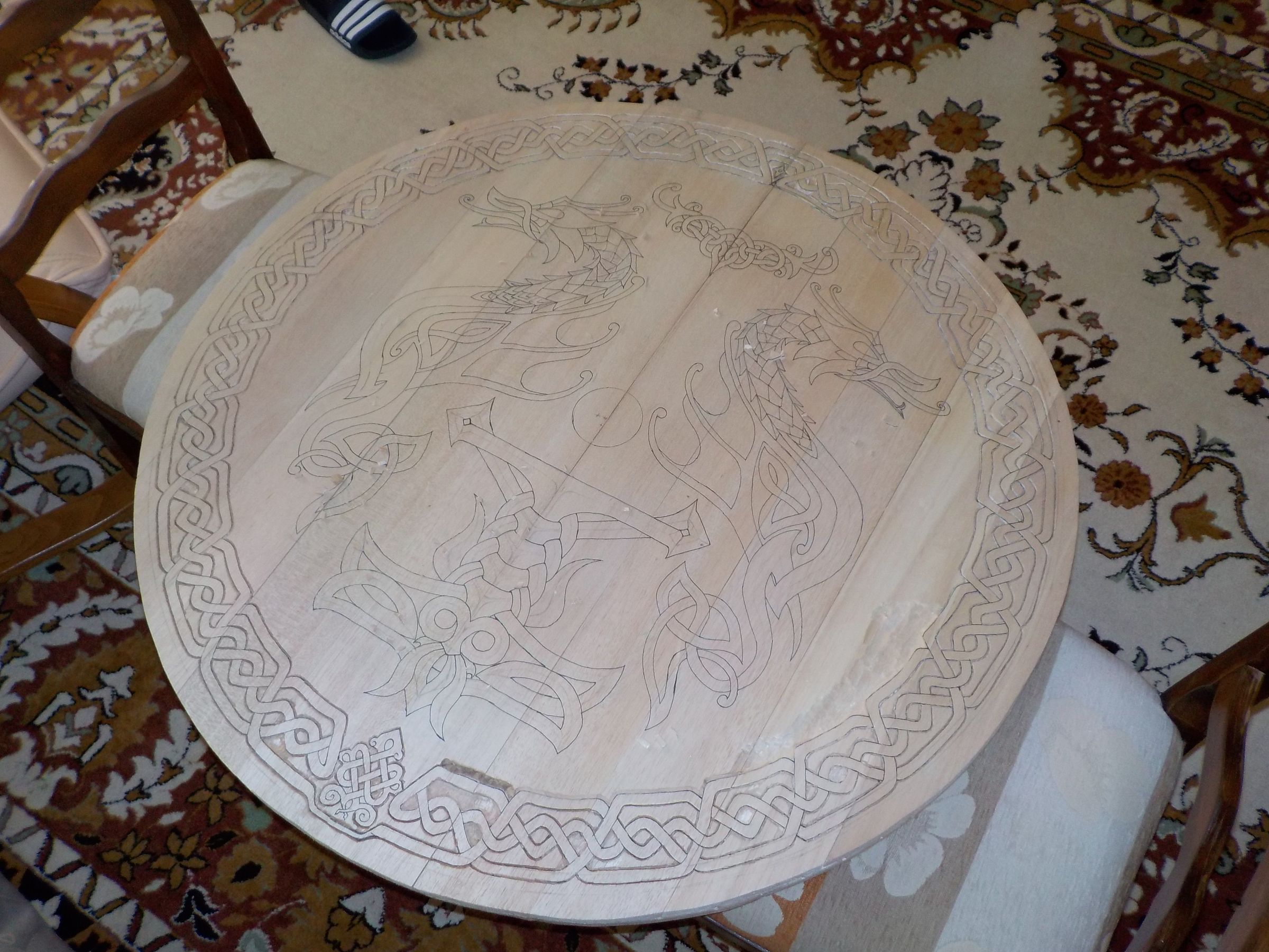 Huge Hand-Carved Celtic Wooden Shield. 1000mm in Diameter! : 7 Steps ...