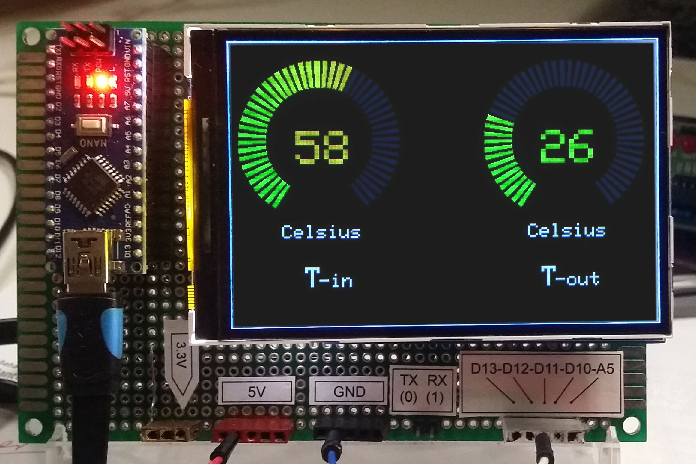 Arduino Analogue 'ring' Meter on Colour TFT Display : 4 Steps ...
