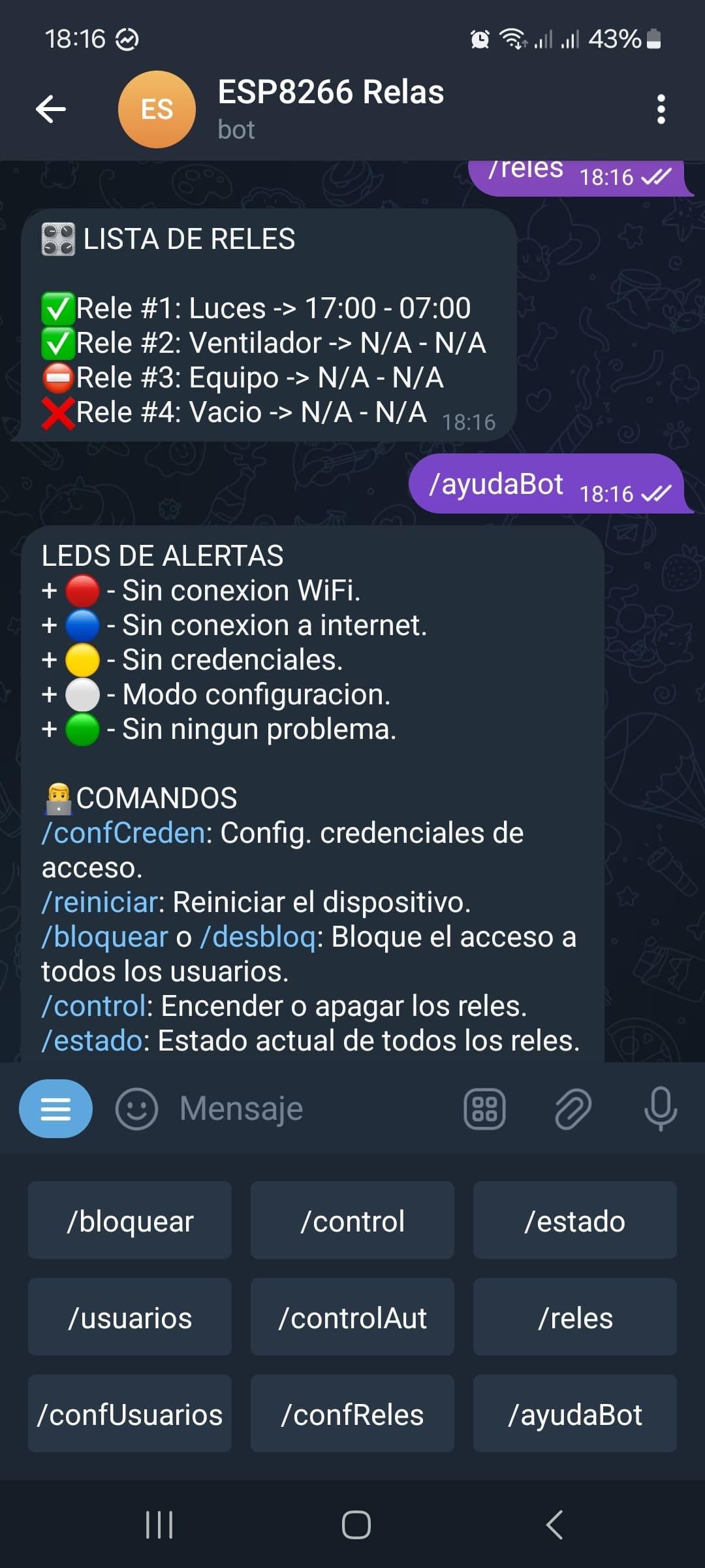 RelesWemos TelegramBot ESP8266 : 3 Steps - Instructables