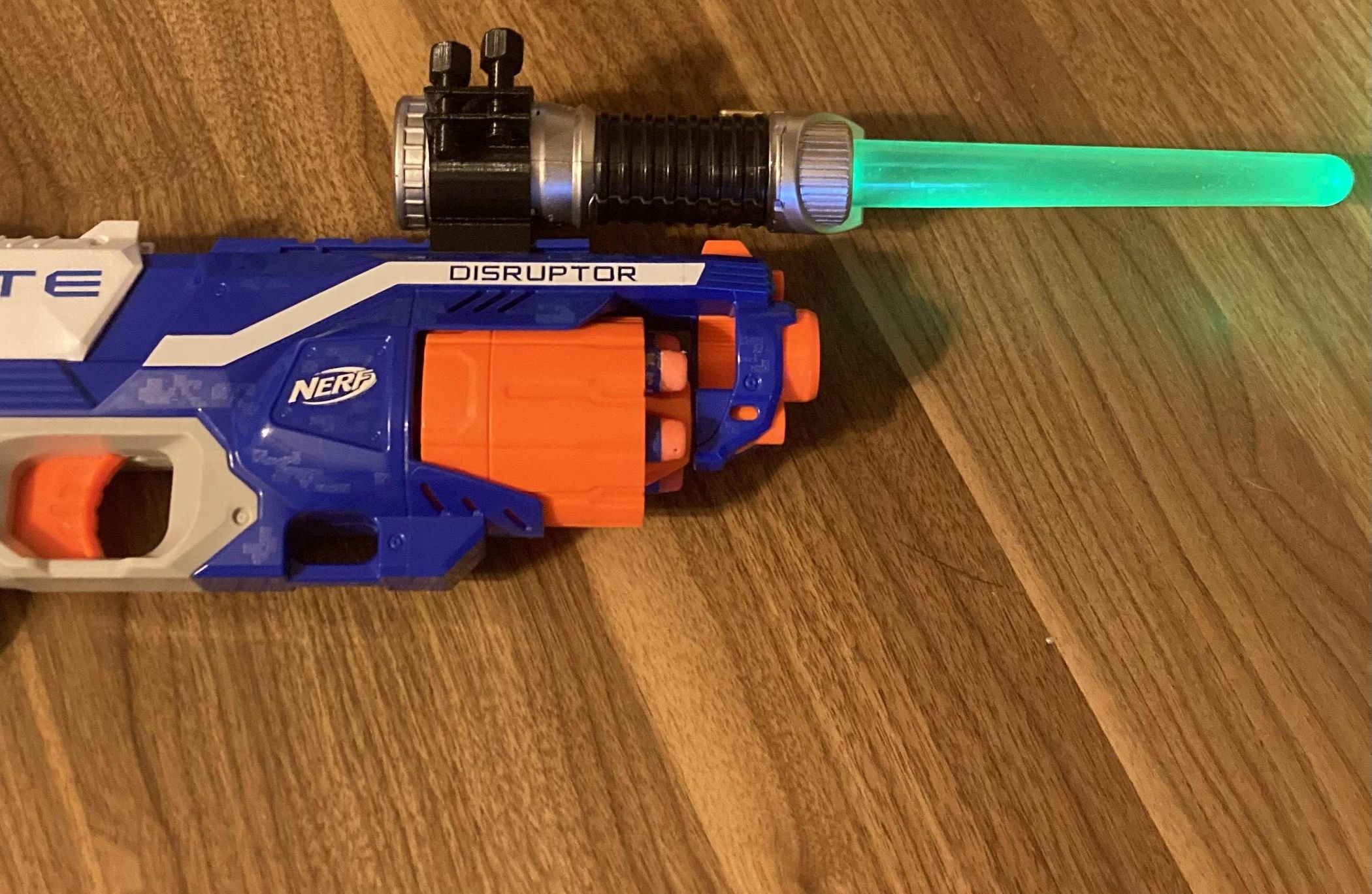 Nerf Lightsaber Rail Attachment With Glowing Lightsaber! : 4 Steps - Instructables
