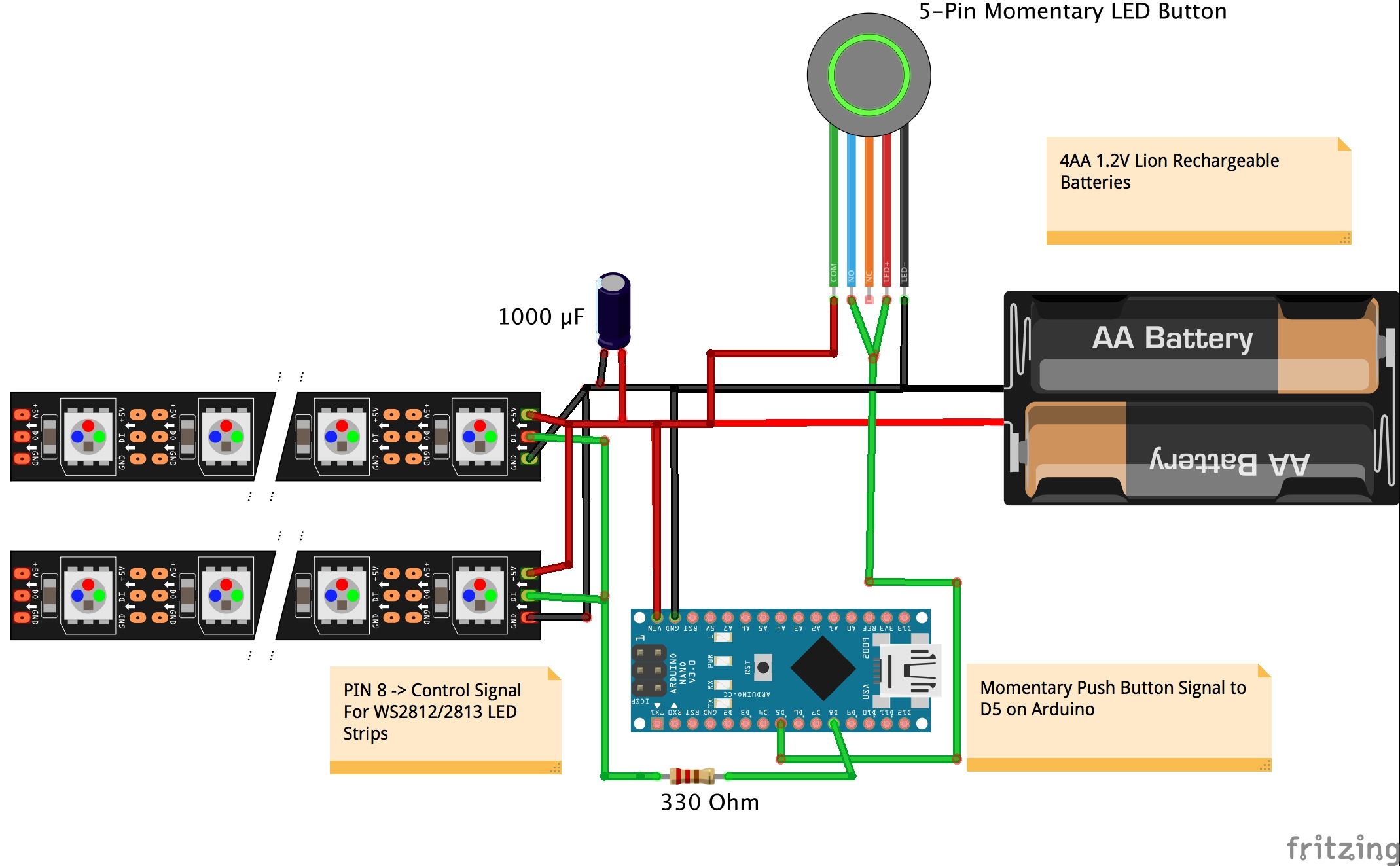 Neopixel Lightsabers W/ Party Modes - Arduino Controlled : 7 Steps (with Pictures) - Instructables