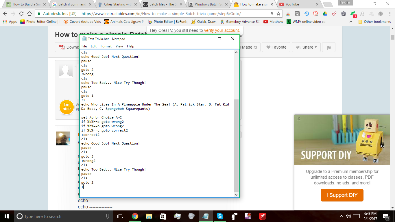 How to Make a Simple Batch Trivia Game : 7 Steps - Instructables