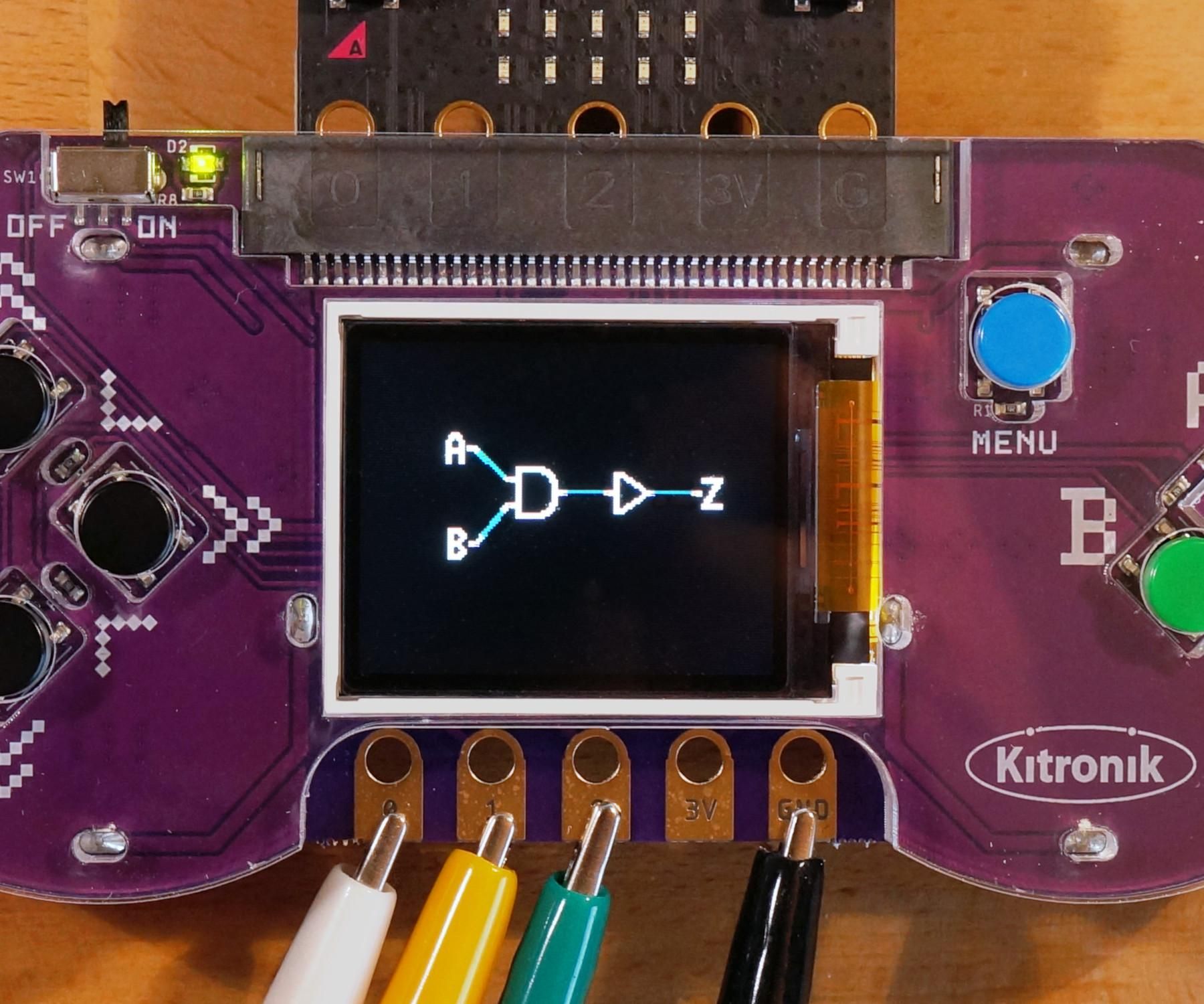 Logic Gate Simulator on Kitronik ARCADE for Micro:bit in MakeCode ...