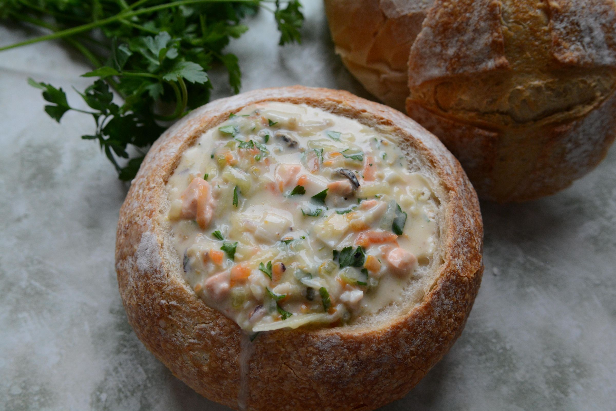 Seafood Chowder Served in a Bread Bowl : 8 Steps (with Pictures ...