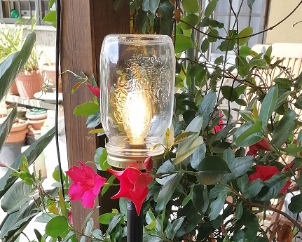 A Terrace Wooden-base Pole-mounted Glass Jar Light : 4 Steps (with ...