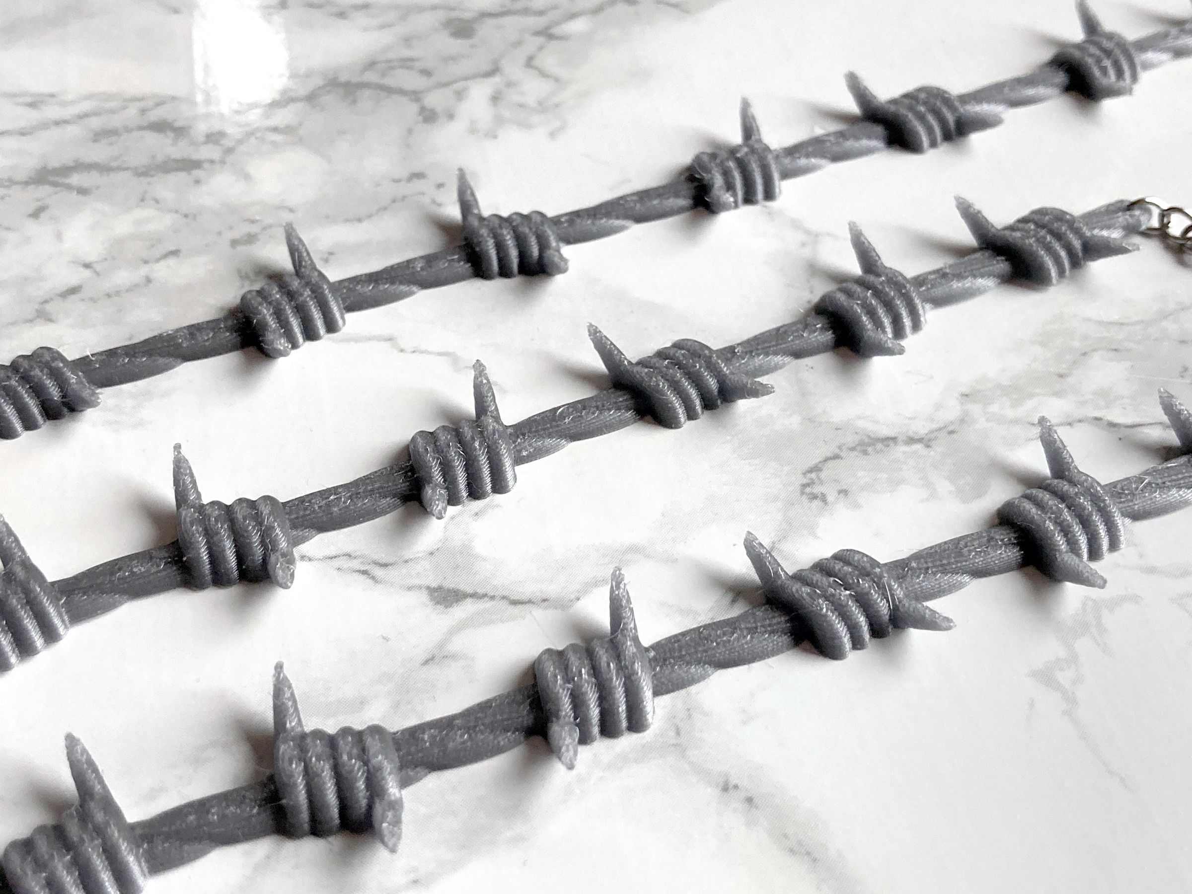 Faux Barbed Wire Choker and Bracelet - Flexible 3D Print : 8 Steps ...