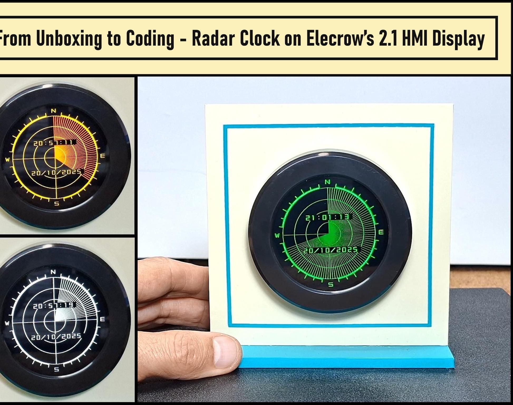 From Unboxing to Coding - Radar Clock on Elecrow’s 2.1 HMI Display : 4 ...