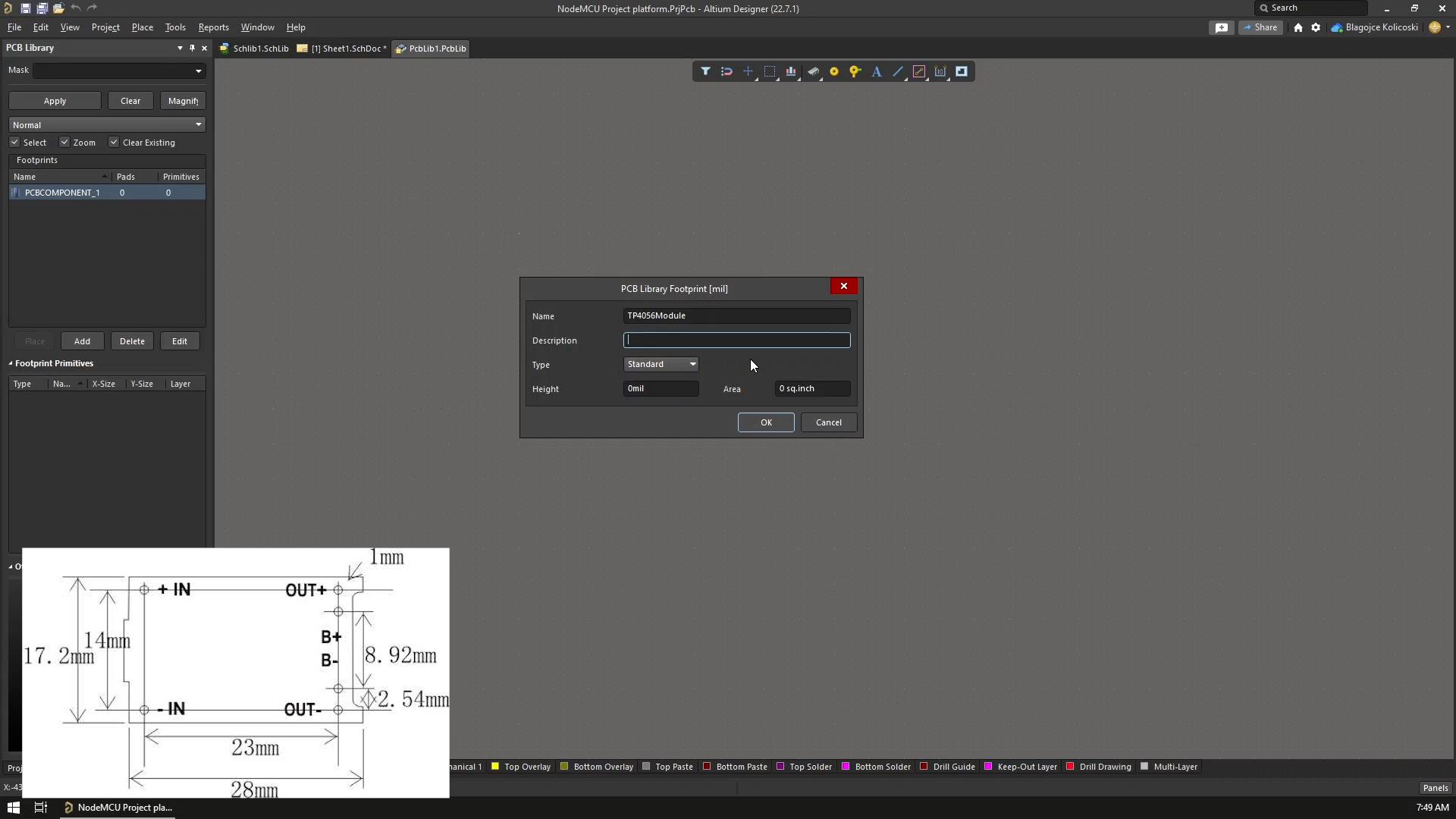 Custom Footprint for TP4056 Module in Altium Designer : 3 Steps ...