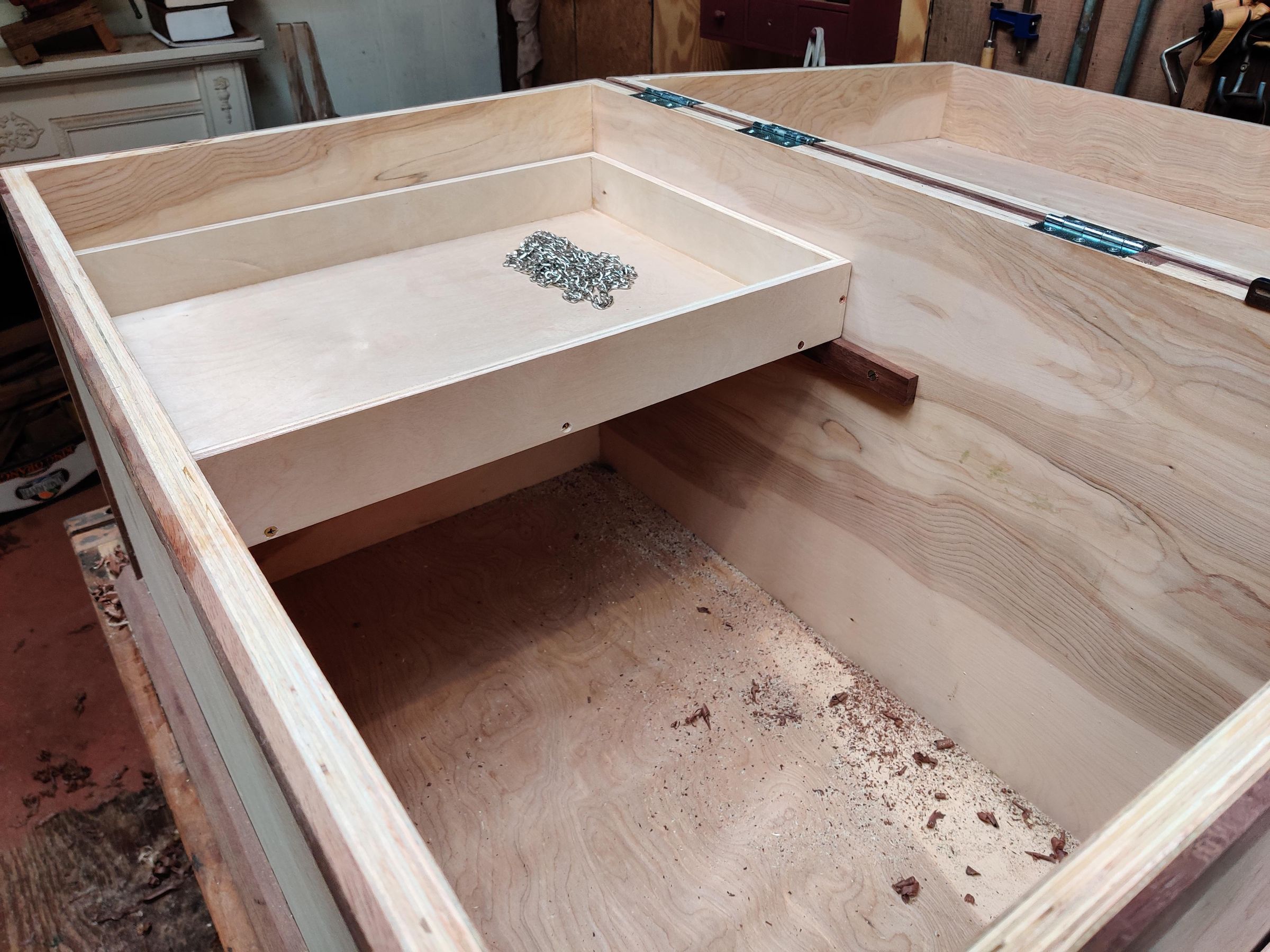 No-waste Plywood Trunk With Lid Storage and Walnut Trim : 16 Steps ...